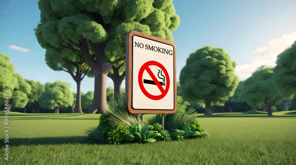 Inform park visitors with a clear no smoking sign board for public ...