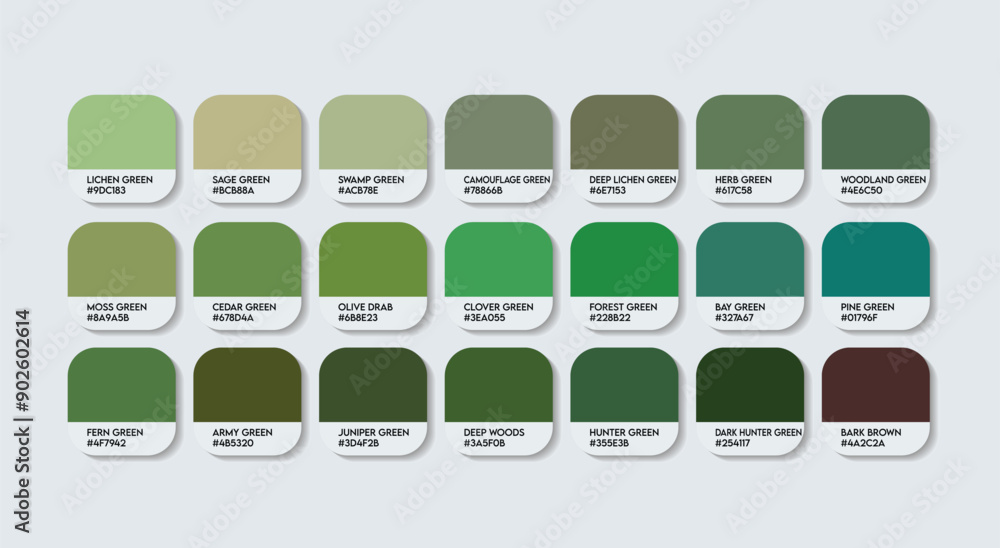 Hunter Color Palette, Hunter Color Guide Palette with Color Names ...