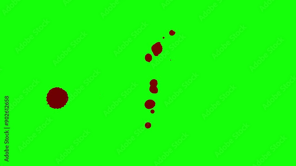 Different style blood splatter on green screen chroma, easy to cut ...