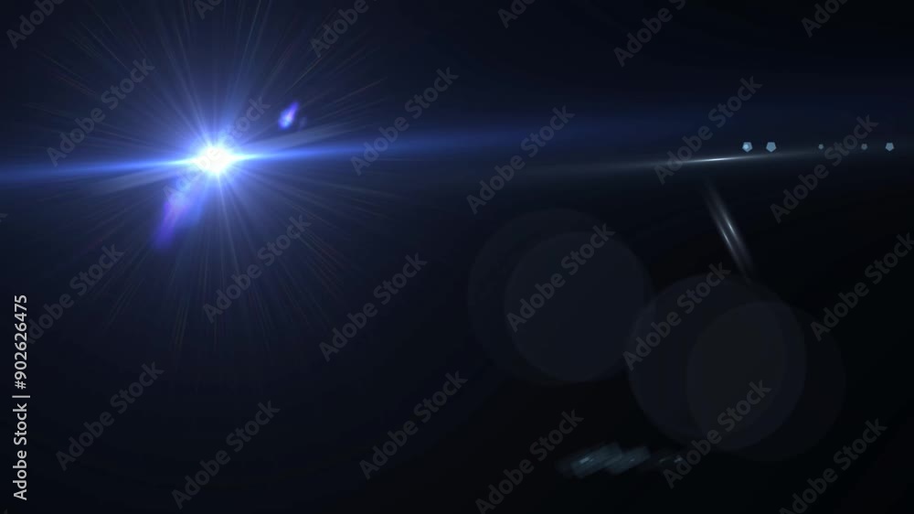 White Optical shine light lens flares flickering animation background ...