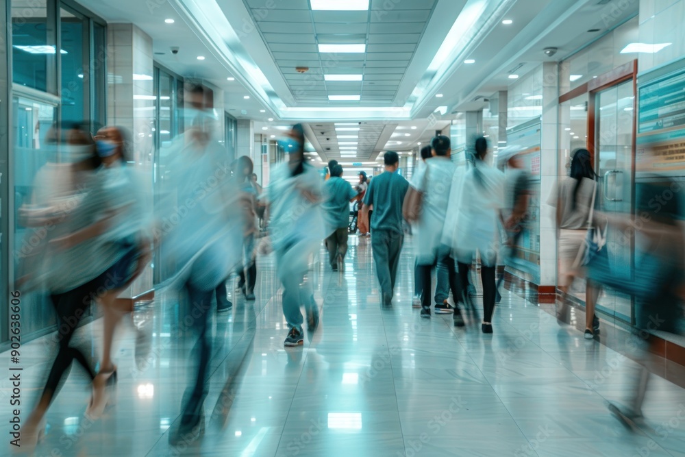 Busy Fast-Paced Crowded Overcrowded Hospital Emergency Room Hall ...