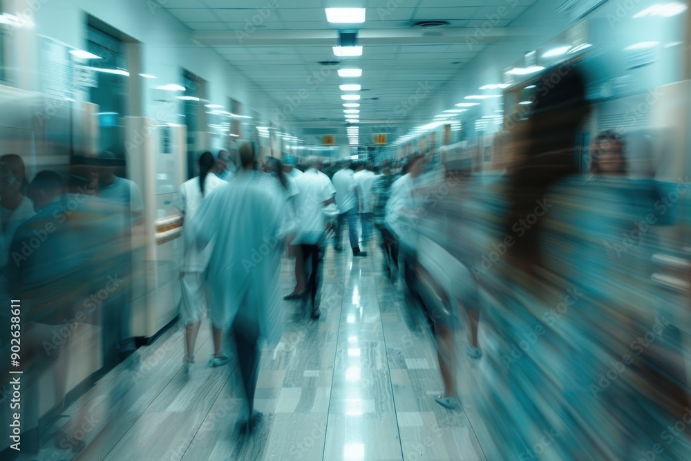Busy Fast-Paced Crowded Overcrowded Hospital Emergency Room Hall ...