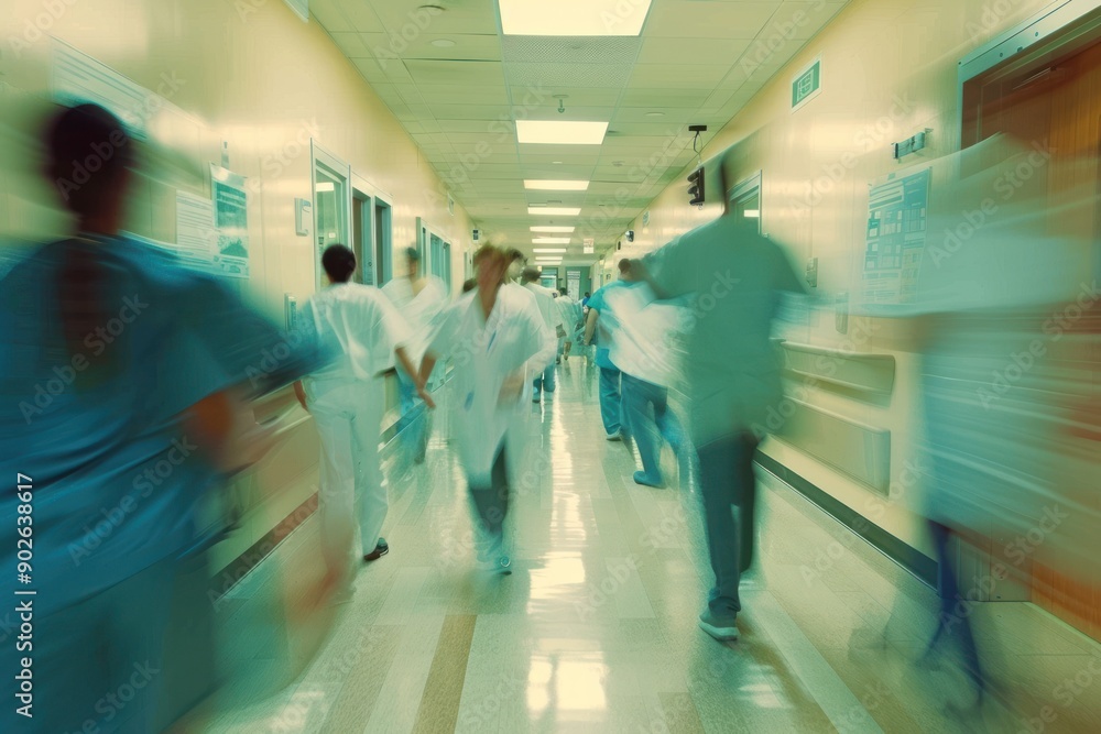 Busy Fast-Paced Crowded Overcrowded Hospital Emergency Room Hall ...