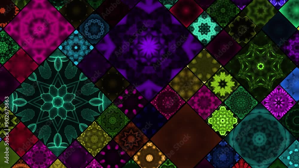 Ethnic Tile Pattern Animation. Abstract Animation Of Lots Of Mandala ...