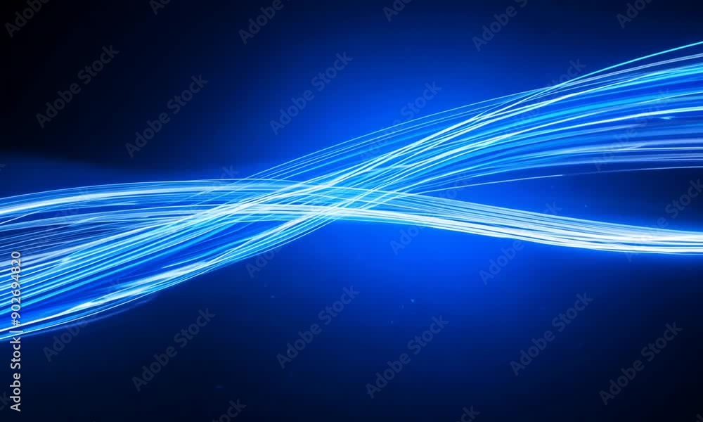 Fast-moving blue light streaks in a seamless looping animation ...