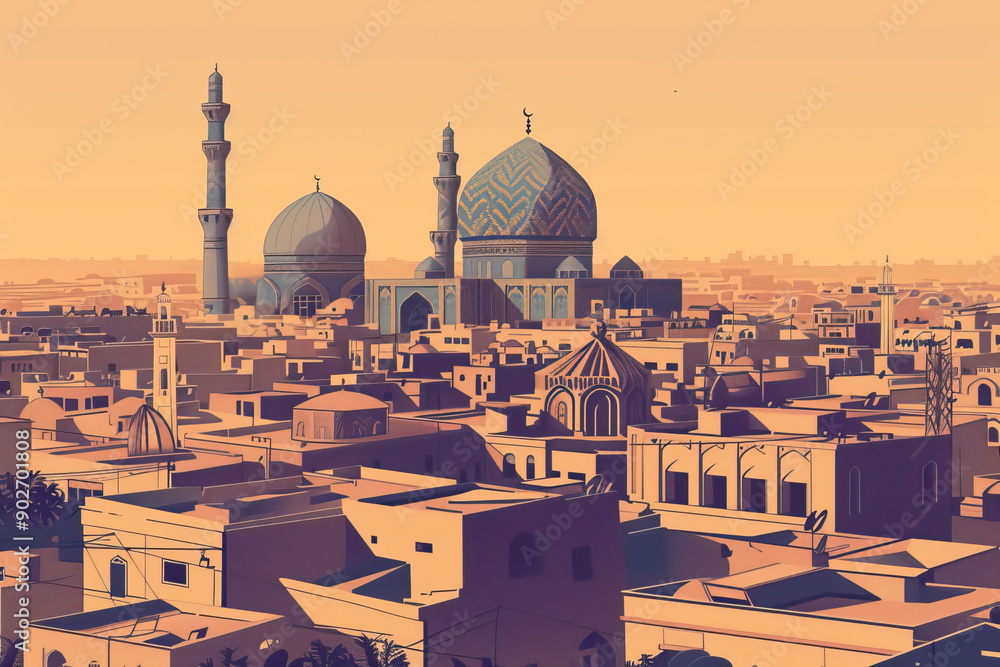 Risograph stencilled riso print travel poster, card, wallpaper or ...