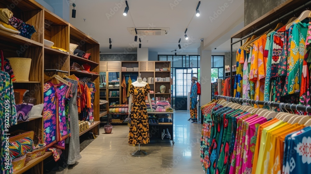 Envision a trendy store in Colombo, offering a mix of traditional Sri ...