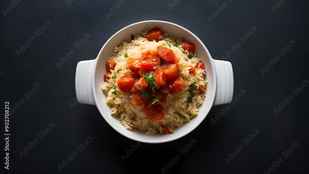 Jollof Rice A popular one-pot rice dish cooked with tomatoes, onions ...