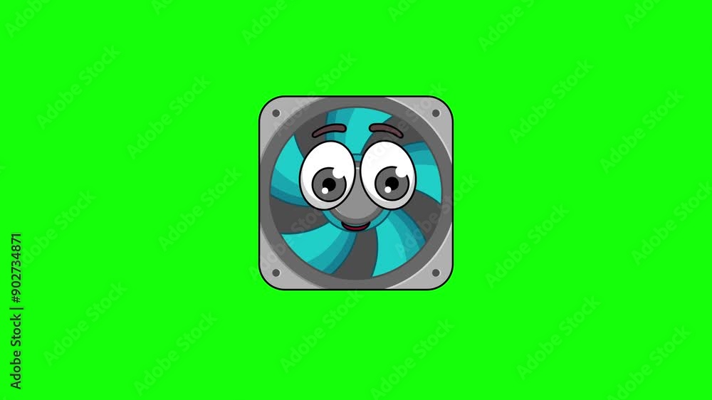 computer fan cartoon character with a saluting face, emoji emoticon ...