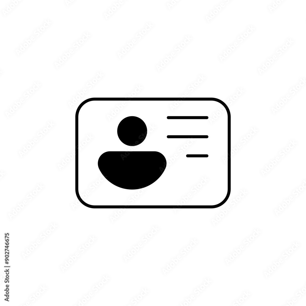 Minimalist User ID Icon - Simple, Flat Vector Graphic for Profile ...