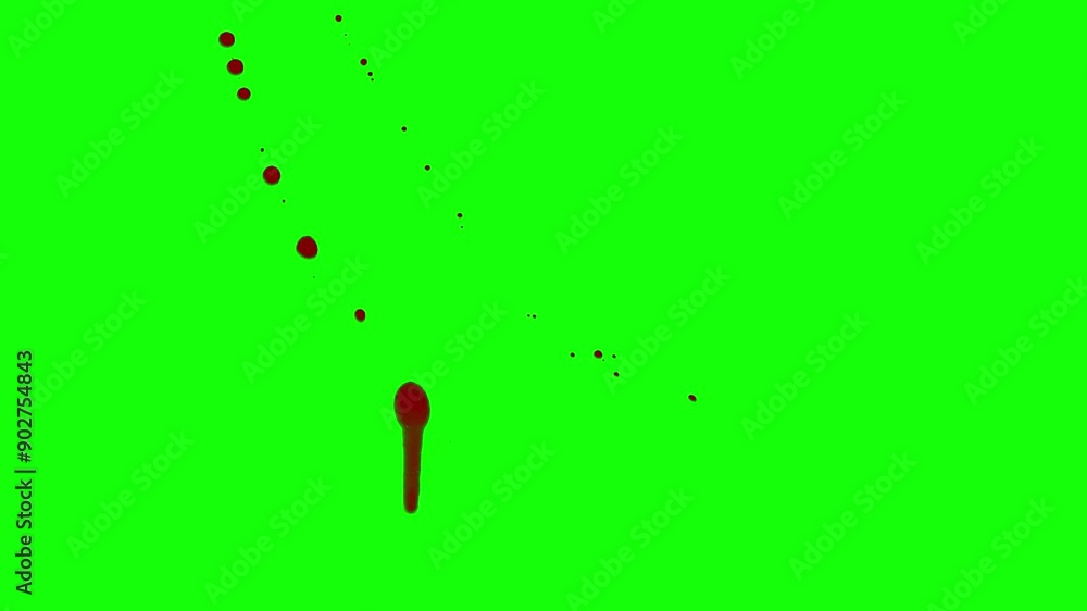Different style blood splatter on green screen chroma, easy to cut ...