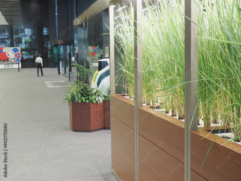 TOKYO, JAPAN - July 26, 2024: Lobby of SMBC bank office building with ...