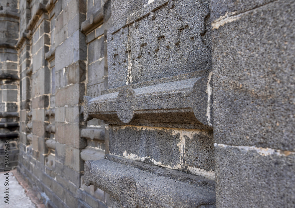 Kusumba mosque granite wall, Naogaon District, Manda Upazila ...