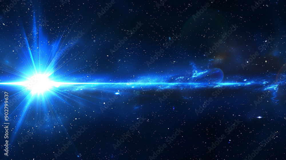 Vector abstract background with light effect of flash of bright blue ...