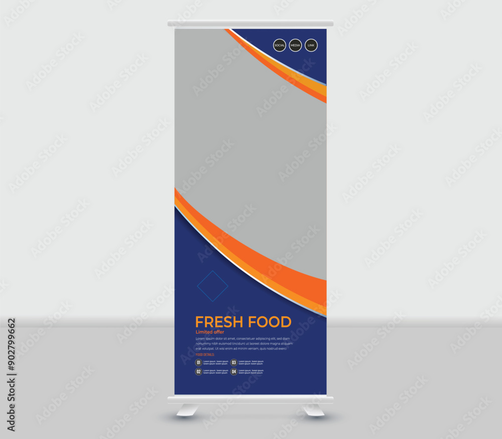 Modern roll-up banner design template, abstract banner layout, Vertical ...