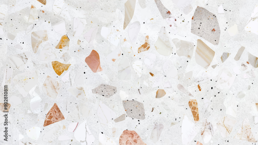 Set of terrazzo style seamless patterns, The texture of the stone light ...