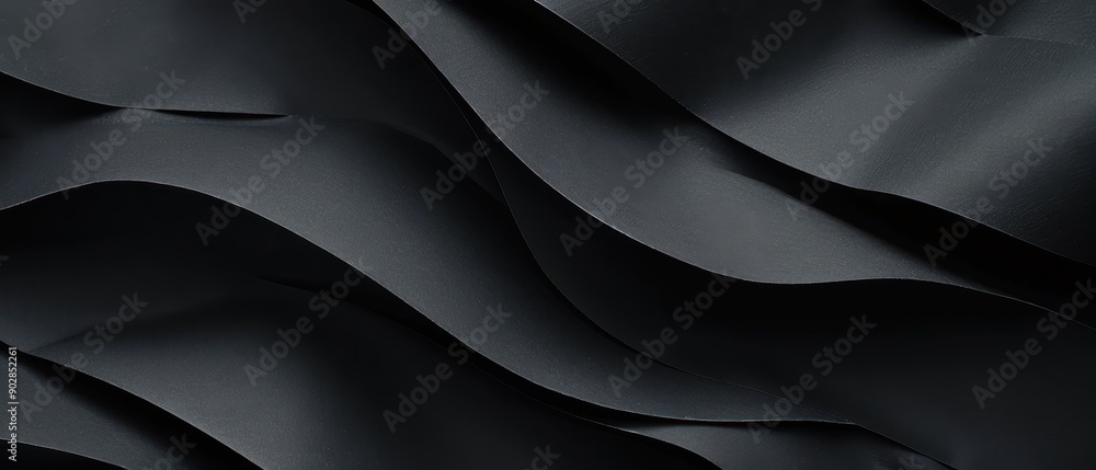 Intricate Black Paper Art, a close-up of a meticulously folded black ...