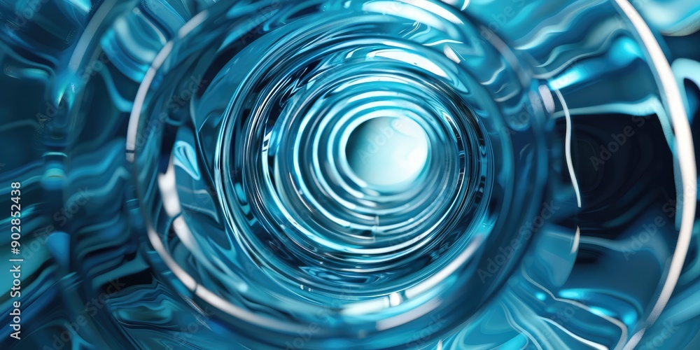 Animation with moving ring vibration. Design. A 3D ring in space with ...