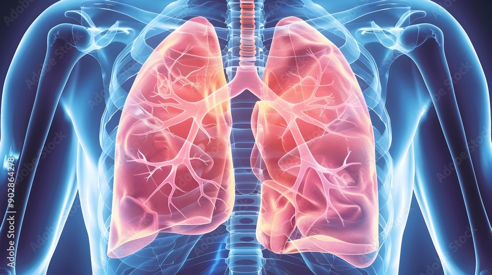3D Rendering of Chronic Obstructive Pulmonary Disease COPD Lungs ...