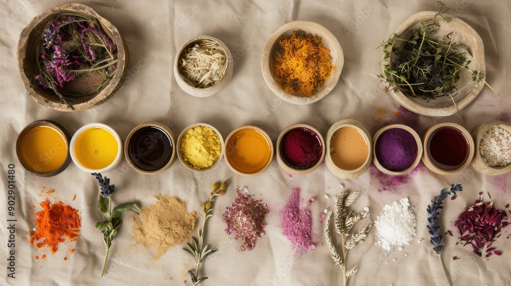 A visual guide displaying the process of making natural dyes from ...