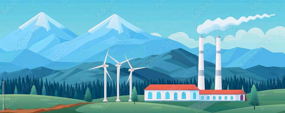 Infographic of future energy grid with geothermal sources, highlighting ...