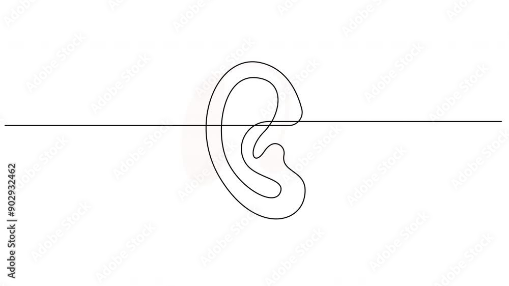 Self drawing animation of hearing aid in human ear drawn by continuous ...