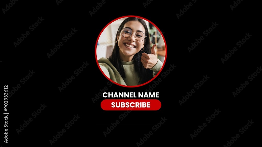 Modern Like and Subscribe with Profile Picture Stock Template | Adobe Stock