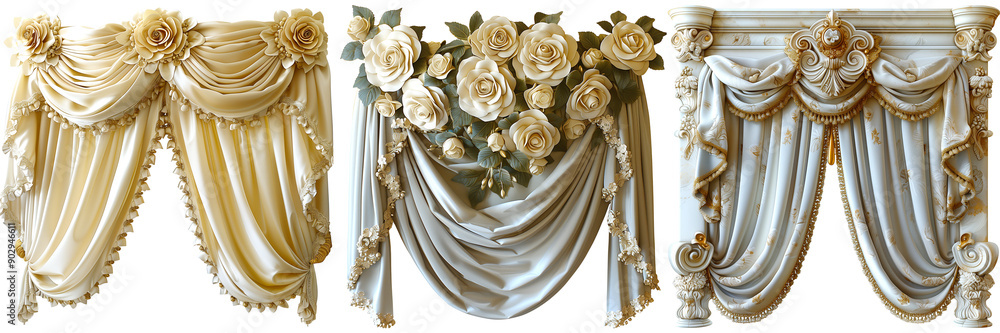 Set of 3 Window Valance on a transparent background, home, Household ...