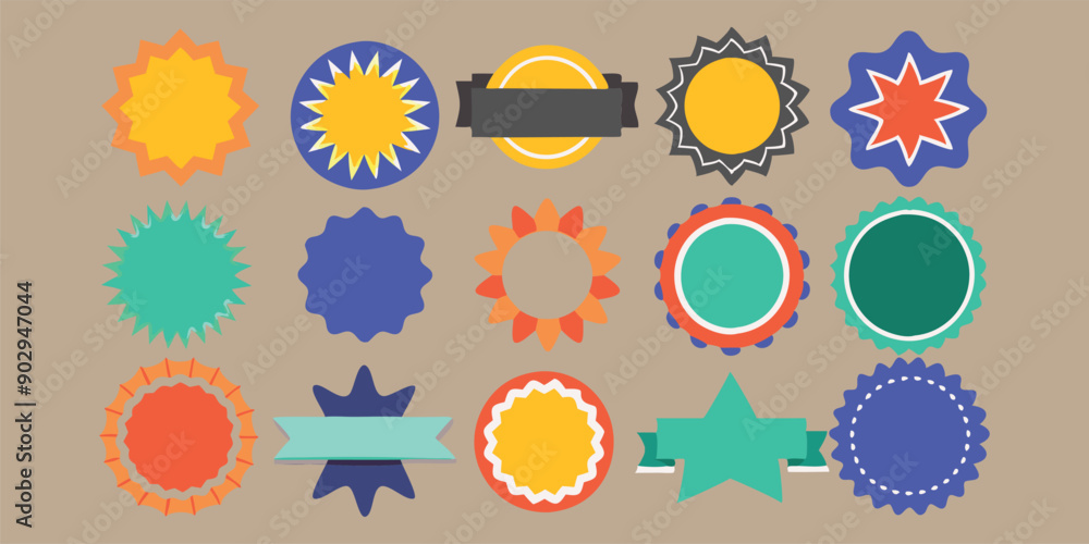 Coupon bundle for sale with blank labels. In vector format, starburst ...