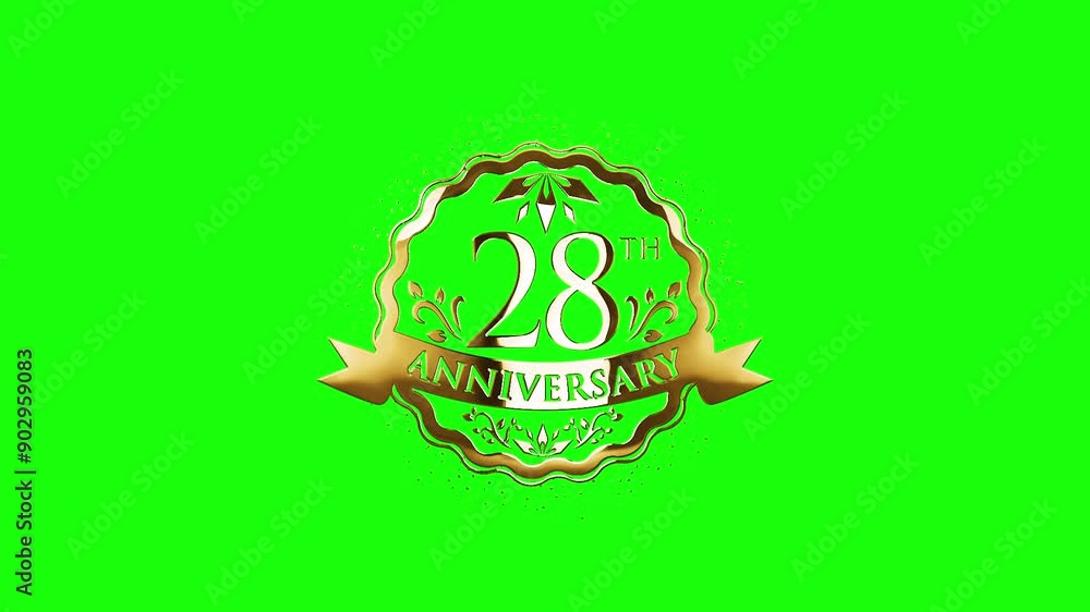 Happy Anniversary, Celebrate 28th Wedding Anniversary On Green Screen ...
