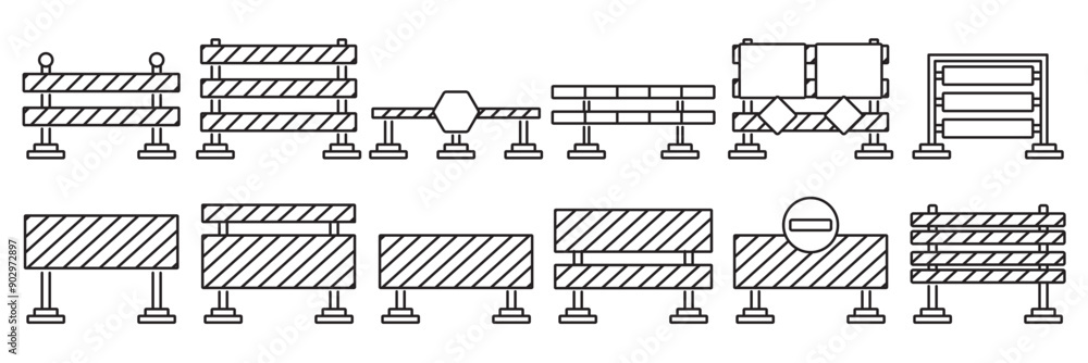 Road closure signs, road dividers and road repair safety signs. Road ...