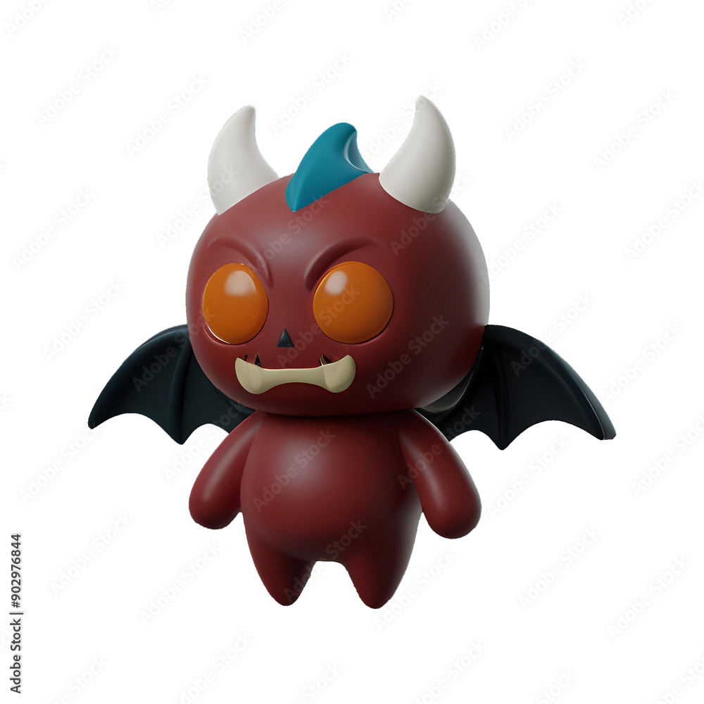 3d demon from hell which is chibi style With a transparent background ...