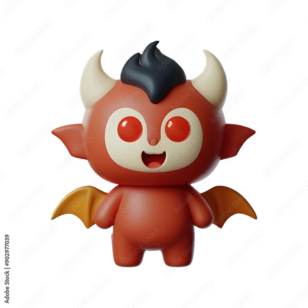 3d demon from hell which is chibi style With a transparent background ...