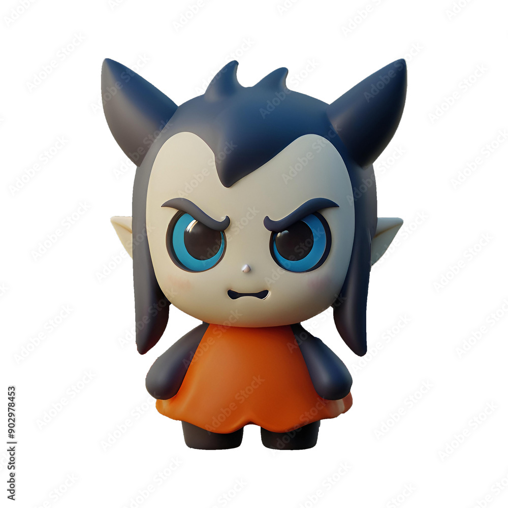 3d demon from hell which is chibi style With a transparent background ...