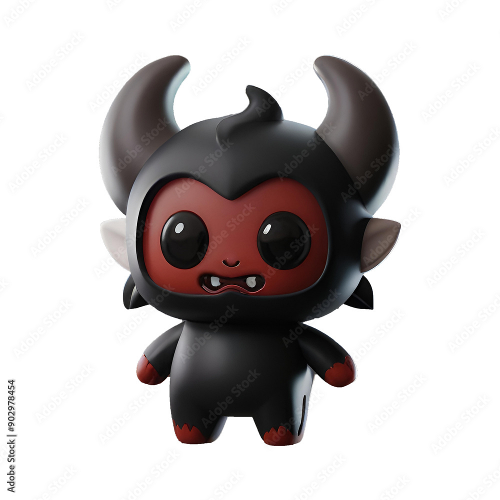 3d demon from hell which is chibi style With a transparent background ...