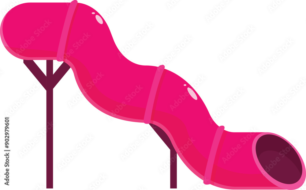 Wavy slide extending upward before twisting downward, providing a fun ...