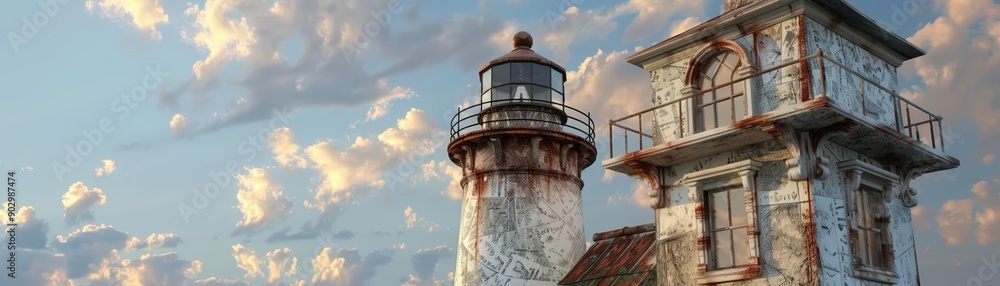 Detailed lighthouse with textures and details3D Model illustration ...