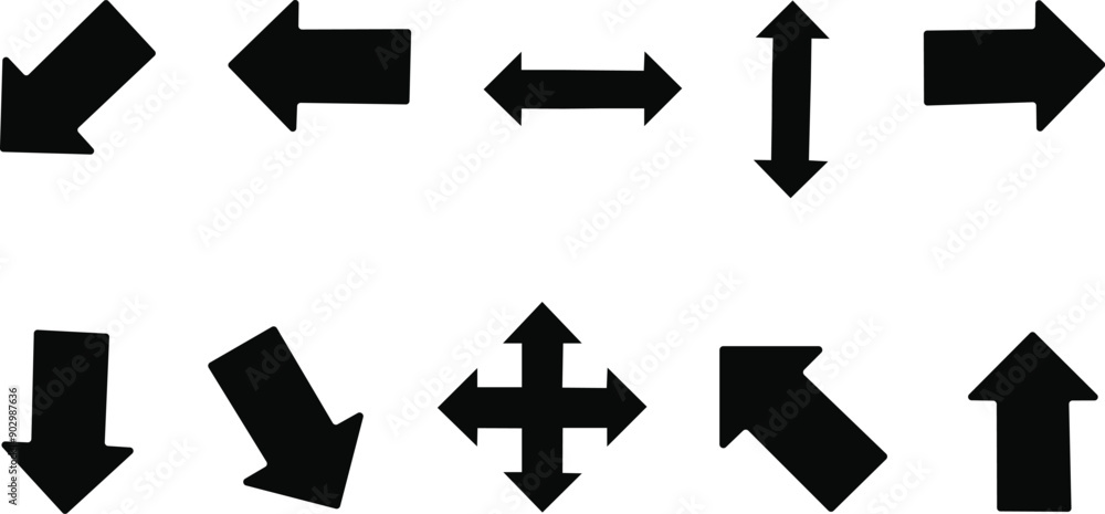 Set arrow icon. Collection different arrows sign of the right, left, up ...