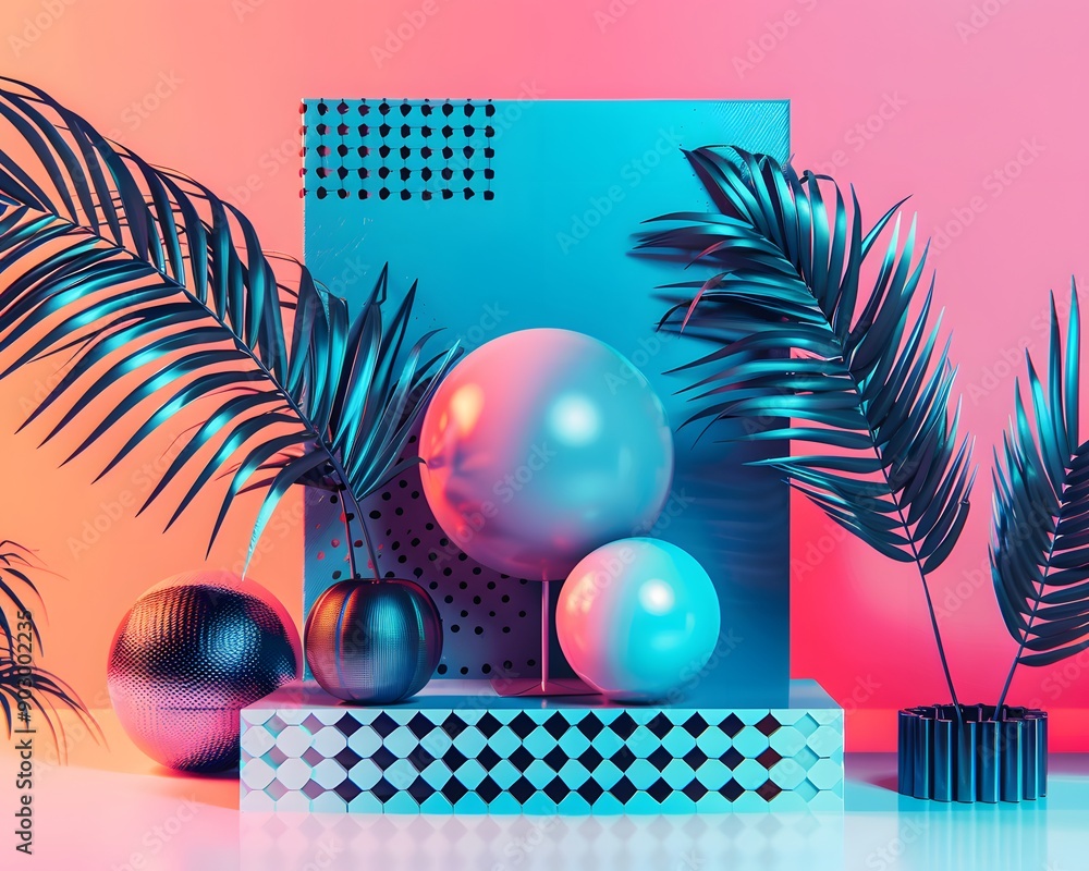 Illustration of A trendy Instagram post template with stylish dot fonts ...