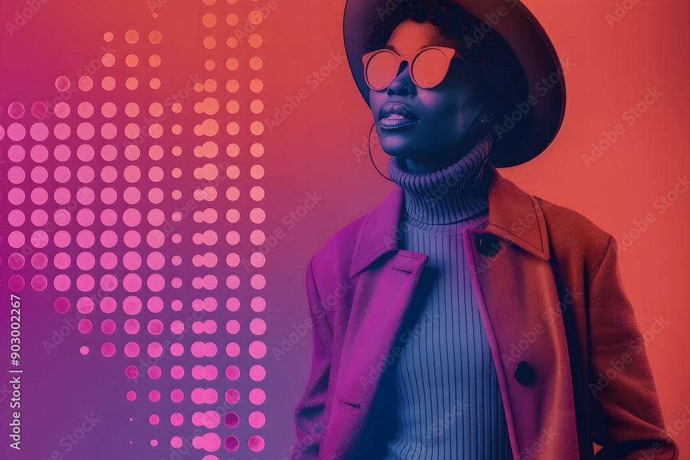 Illustration of A trendy Instagram post template with stylish dot fonts ...