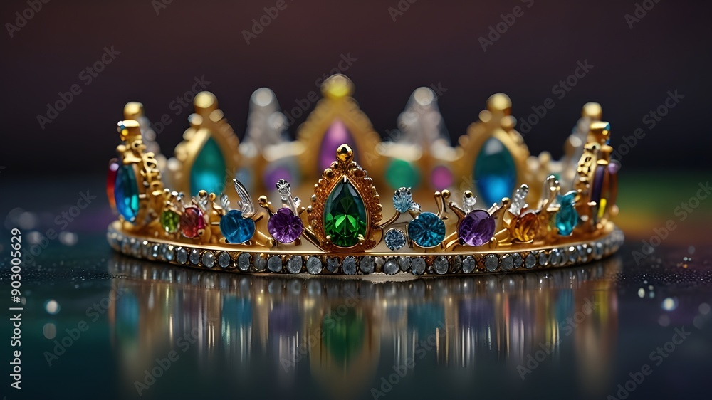 the crown of rainbow-colored jewels. Stock Illustration | Adobe Stock
