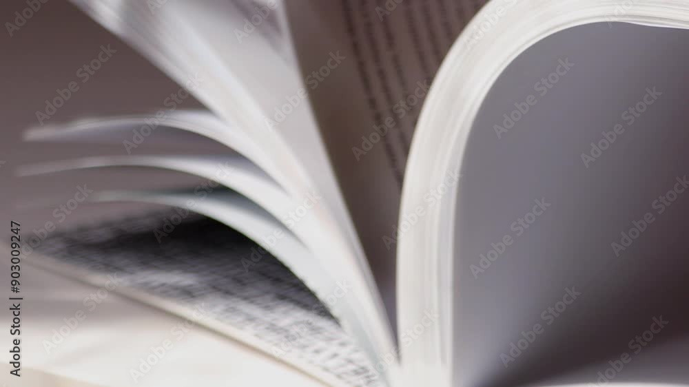 Person Flipping Through Book Pages A close-up video of a person’s hand ...