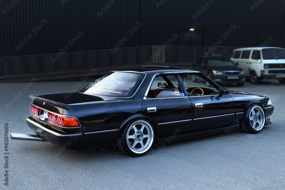 27.07.2024 Novosibirsk, Meet, Black Toyota Mark II, X80 Lowrider custom ...