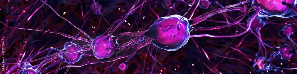Motor neurons of the spinal cord under a light microscope showcasing ...