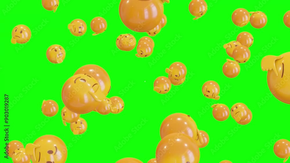 flying emoji All Time Favorite Animated Emoji on green Background ...