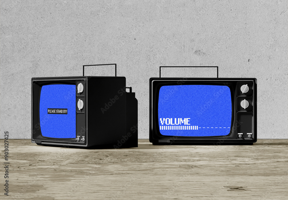 Retro TV Set Mockup Stock Template | Adobe Stock
