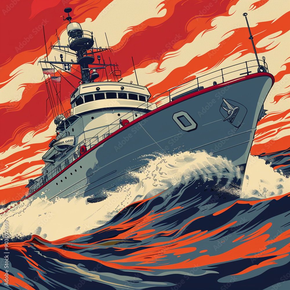 US Coast Guard Birthday background design wallpaper in Patriotic colors ...
