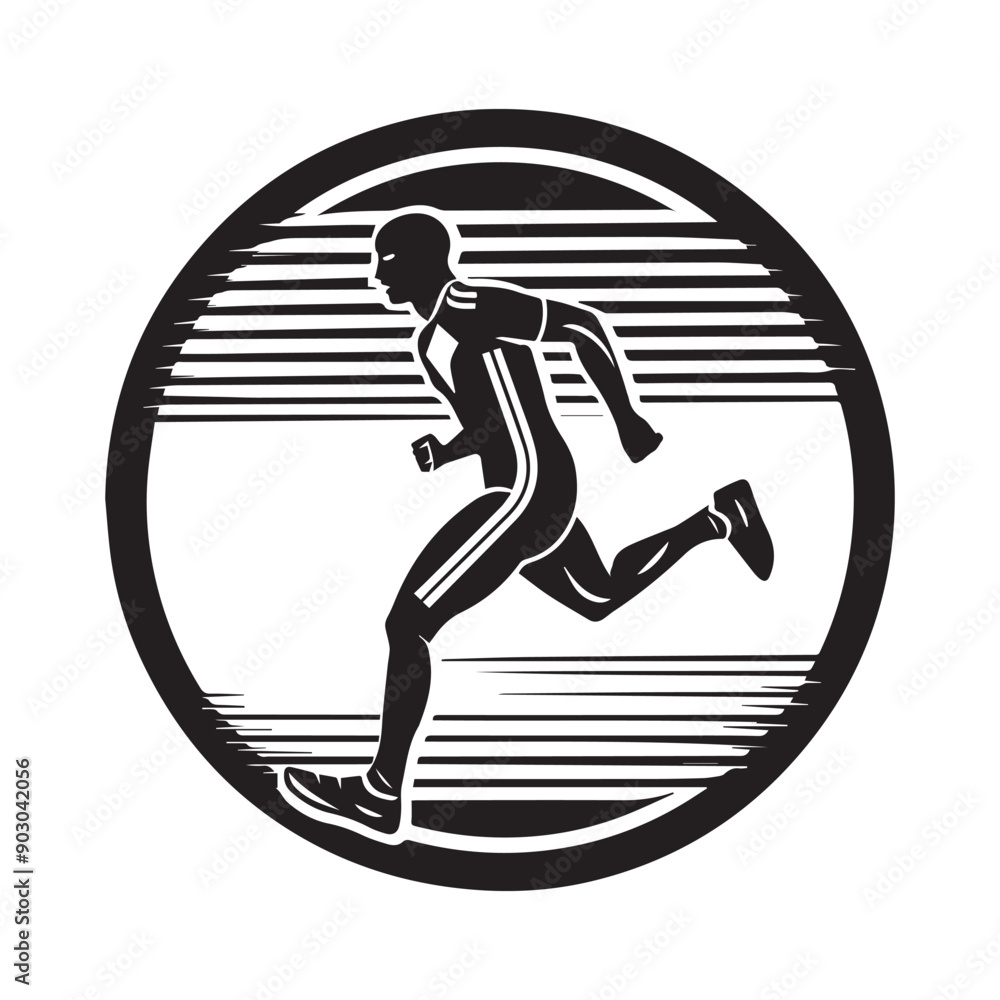 Marathon Logo Stock Illustrations. Running man silhouette logo designs ...