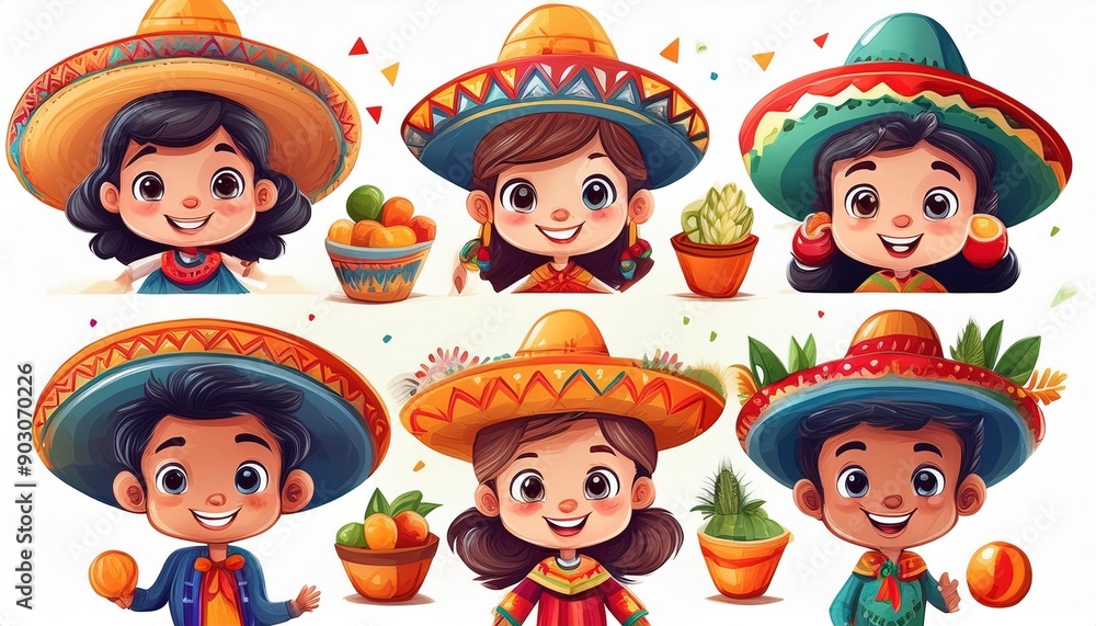 Mexican party clipart set with fiesta and Cinco de Mayo elements and ...