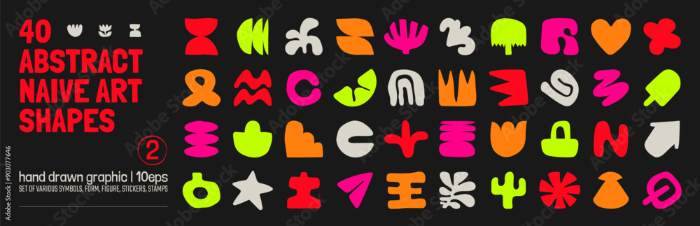 Collection of various hand drawn bizarre abstract geometric unusual ...